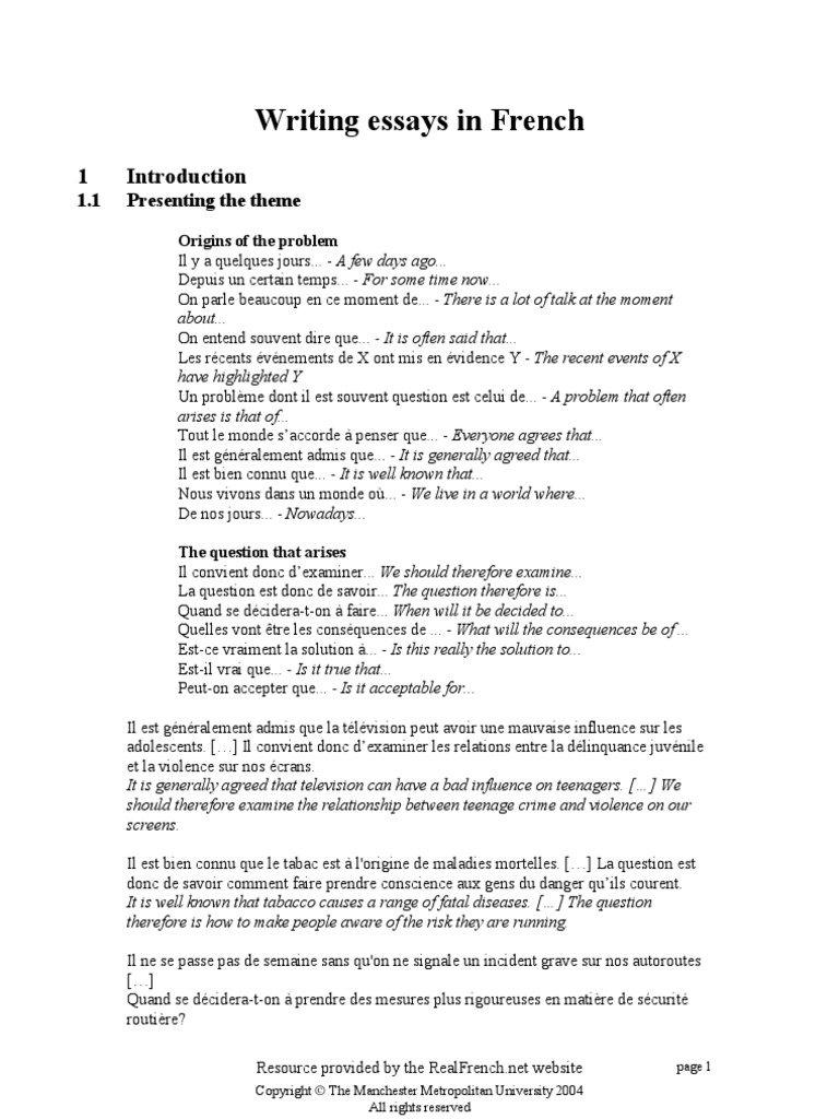How To Write French Essay | PDF | Finance et gestion monétaire | Politique