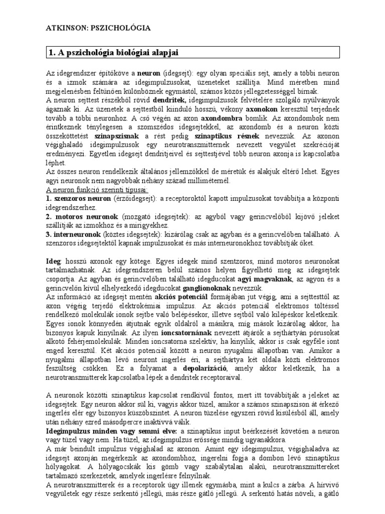 Atkinson Pszichológia | PDF