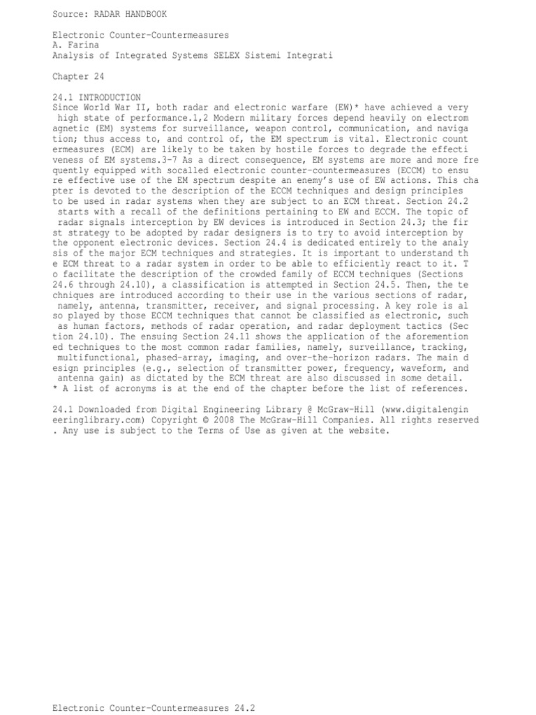 Chapter 24 Electronic Countercountermeasures | PDF | Electronic Warfare ...