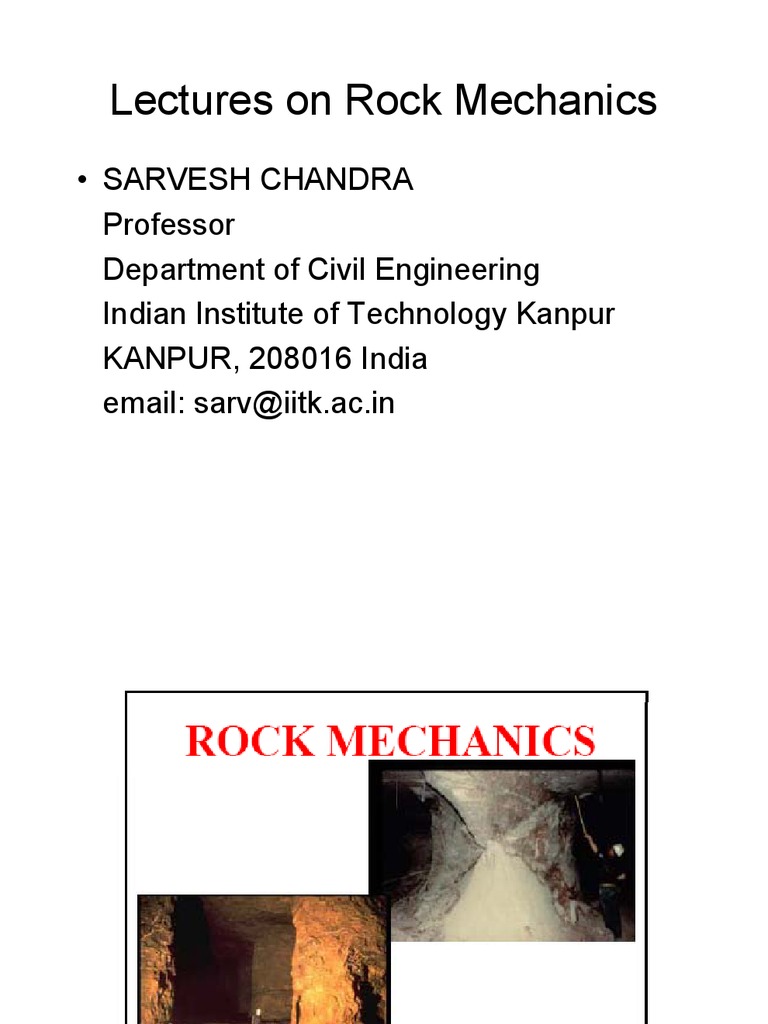 Rock Mechanics | PDF | Rock (Geology) | Strength Of Materials