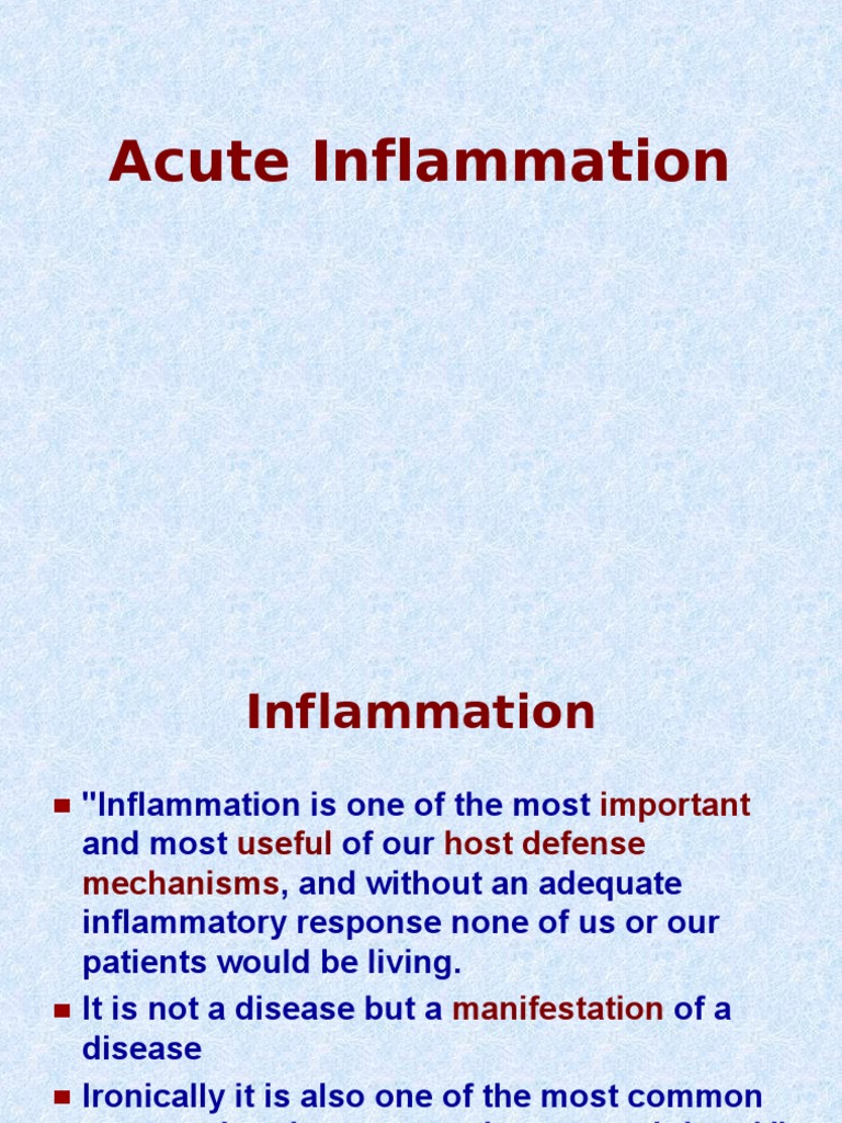 Acute Inflammation | PDF | Cell Adhesion | Inflammation