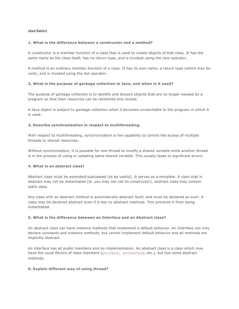 Java Basics Pdf Class Computer Programming Method Computer Programming