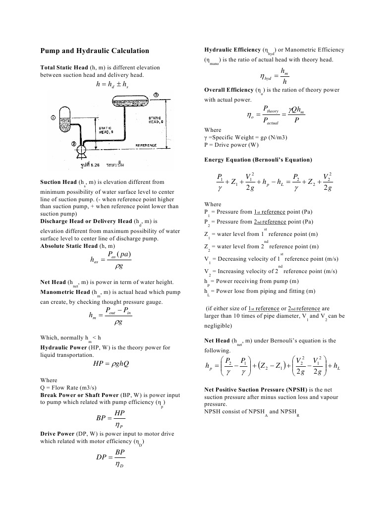 Pump & Hydraulic Calculations Guide | PDF | Pump | Viscosity