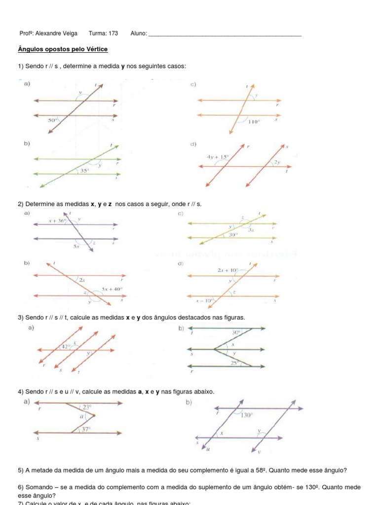Angulos opostos pelo vértice
