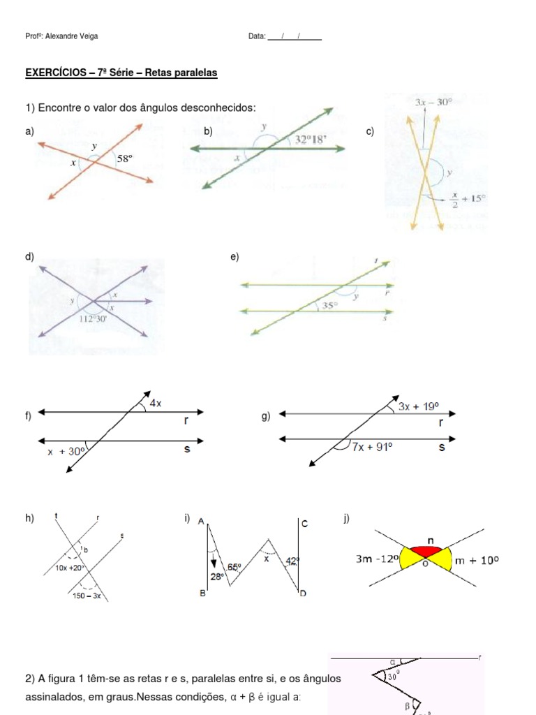 Exercício Retas Paralelas
