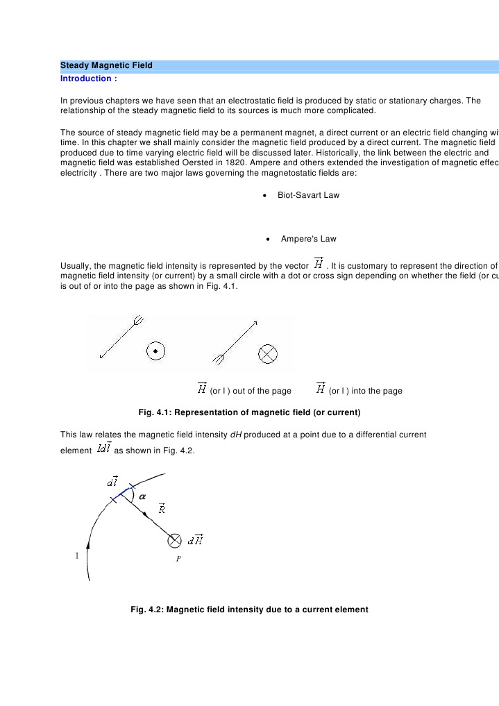 Steady Magnetic Fields | PDF | Magnetic Field | Inductance