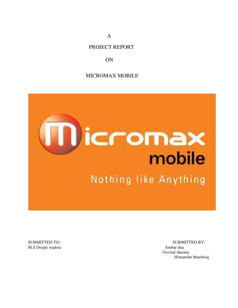 A Project Report ON | PDF | Brand | Mobile Phones