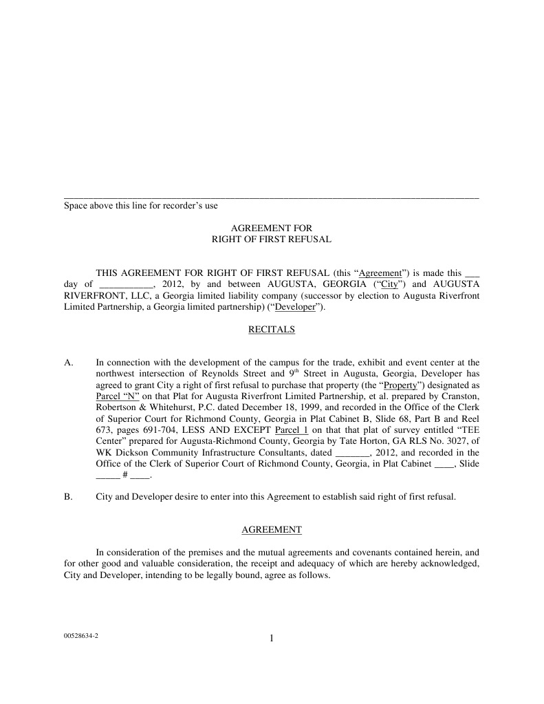 Right of First Refusal | PDF | Grammatical Gender | Conveyancing