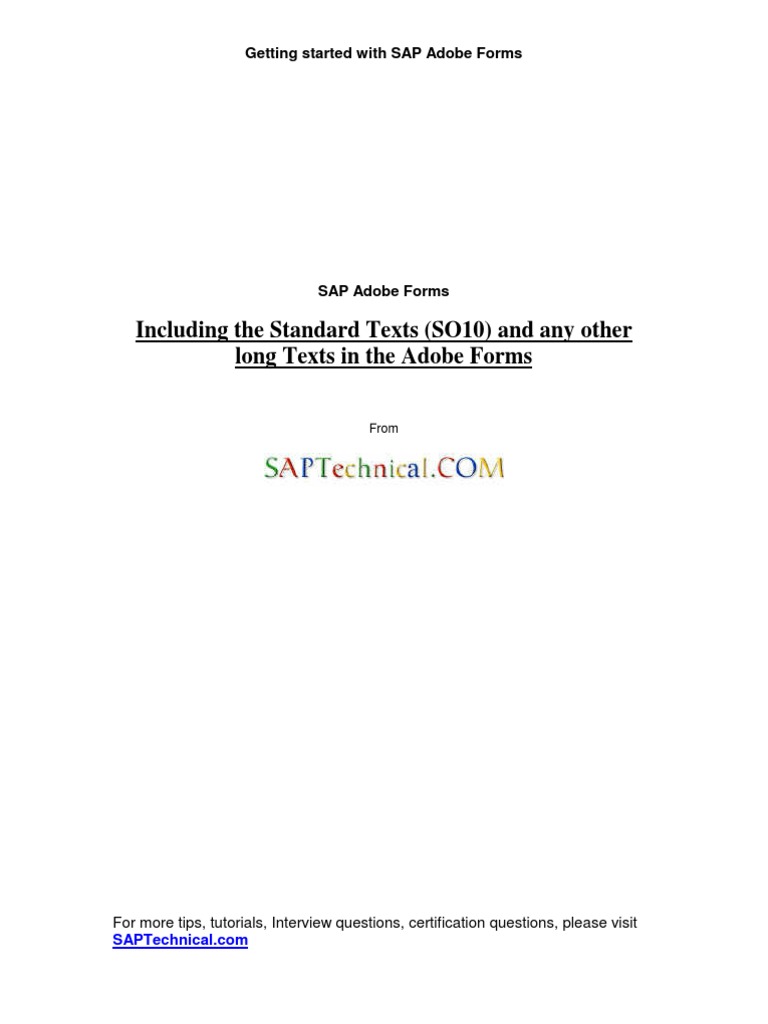 SAP Adobe Forms - Including Long Text | PDF | Areas Of Computer Science ...