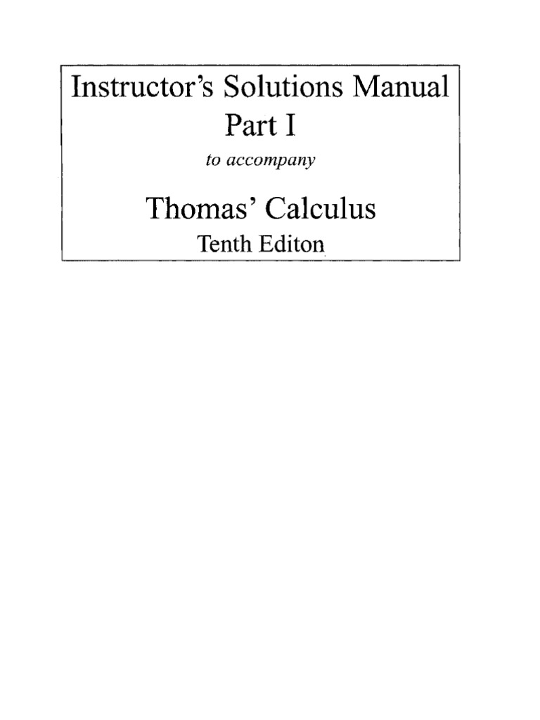 Thomas Calculus 10e Vol 1 | PDF