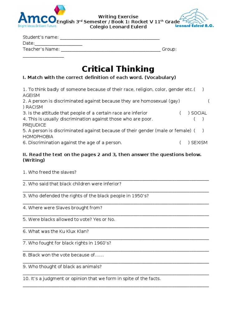 Vocabulary and Writing Exercise Guide | PDF