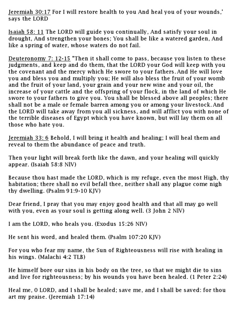 Healing Scriptures | PDF | Book Of Proverbs | Wisdom