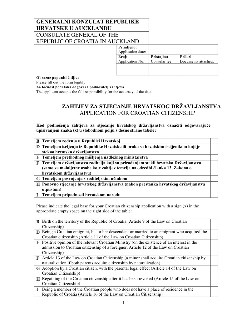 Croatian Citizenship Application Guide | PDF | Naturalization | Surname