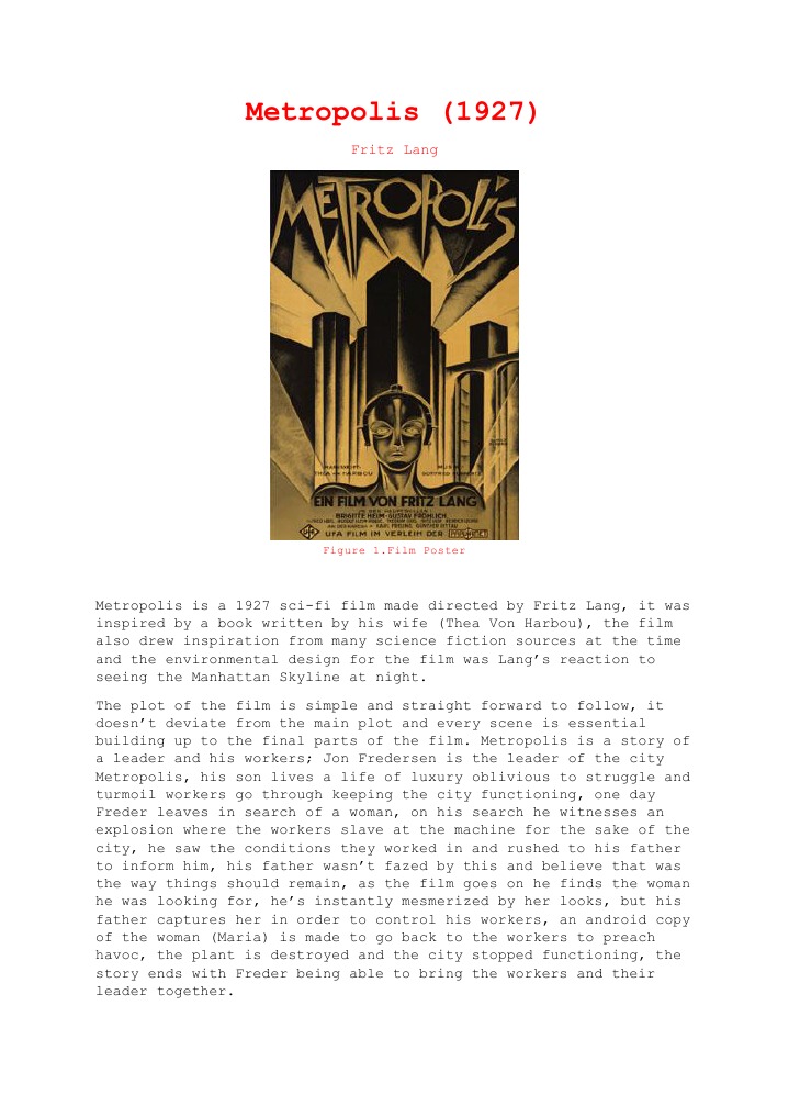 Metropolis 1927 Pdf
