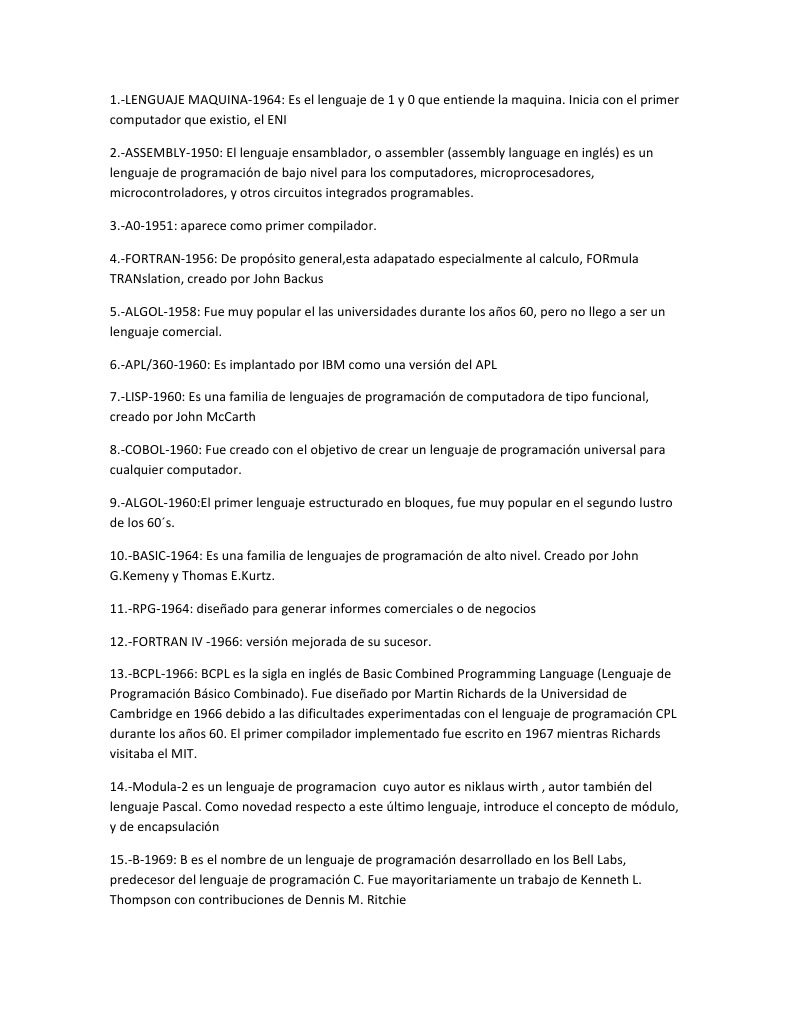 40 Lenguajes de Programacion | PDF | Lenguaje de programación | Script Java