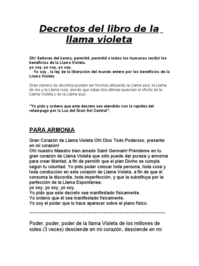 Decretos Poderosos Libro Llama Violeta | PDF | Amor | Cristo (título)