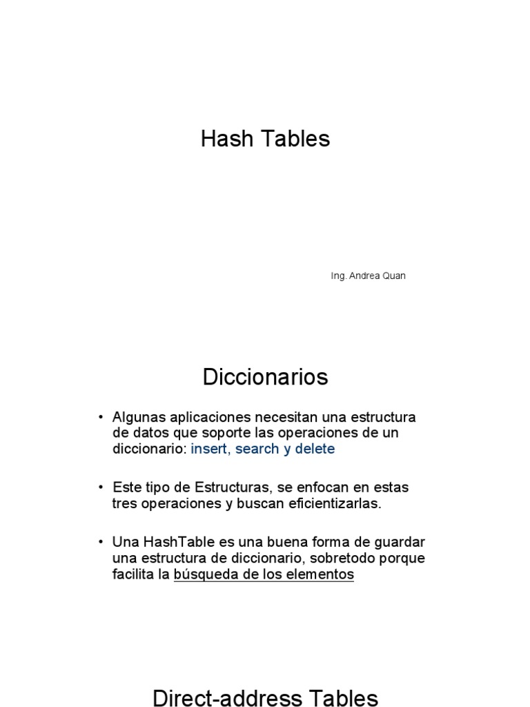 HashTables en Java | PDF | Tabla (base de datos) | Algoritmos
