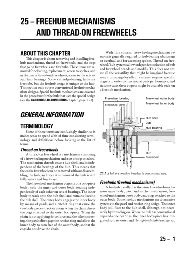 Free Hub Mechanisms and Thread On Freewheels | PDF | Gear | Machines