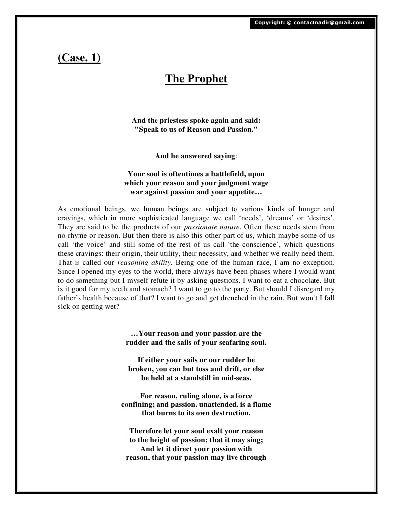 Leadership Analysis Poem The Prophet | PDF | Prophet | God