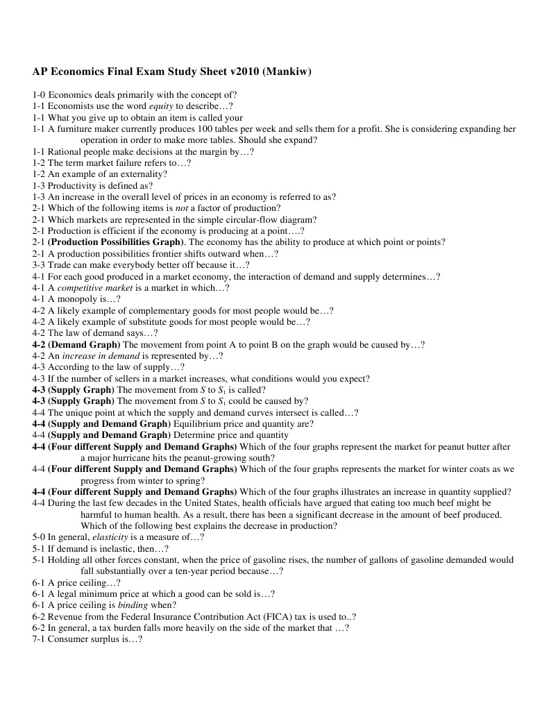 AP Econ Exam 2010.332215803 | PDF | Supply And Demand | Taxes