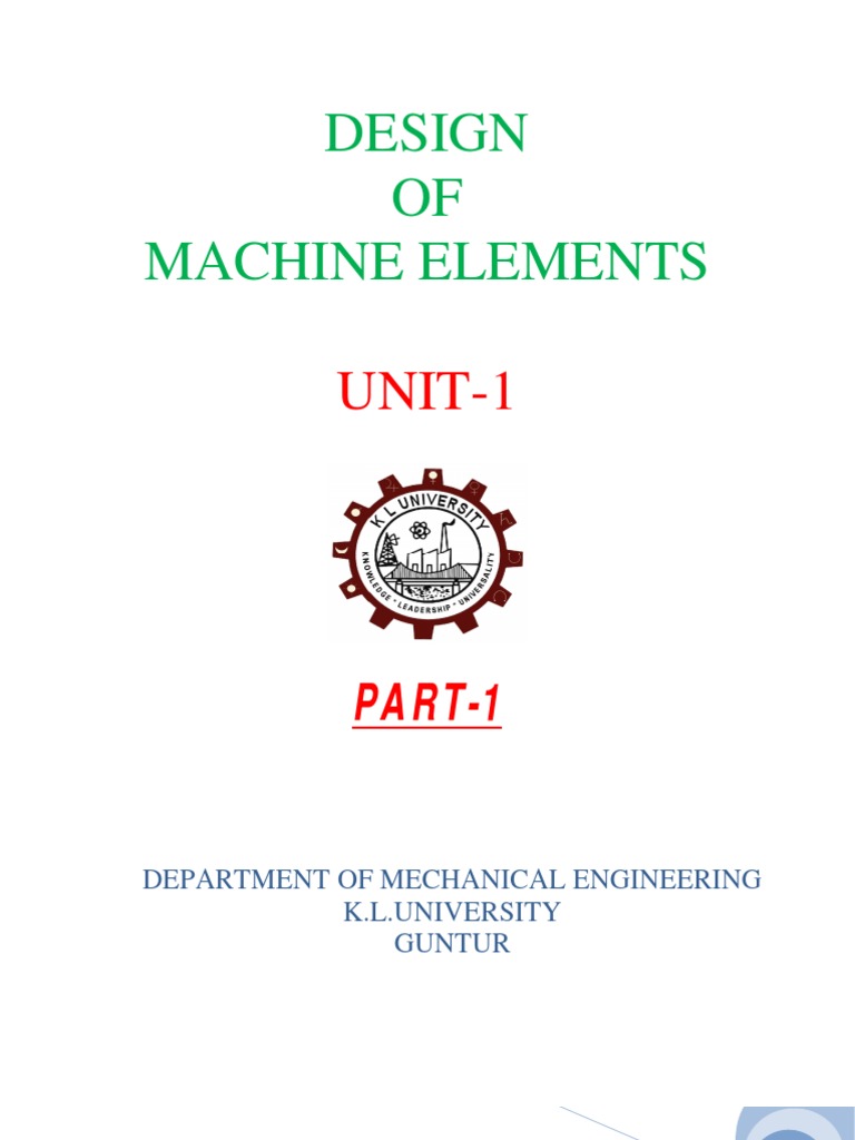 Design OF Machine Elements: UNIT-1 | PDF | Deformation (Engineering ...