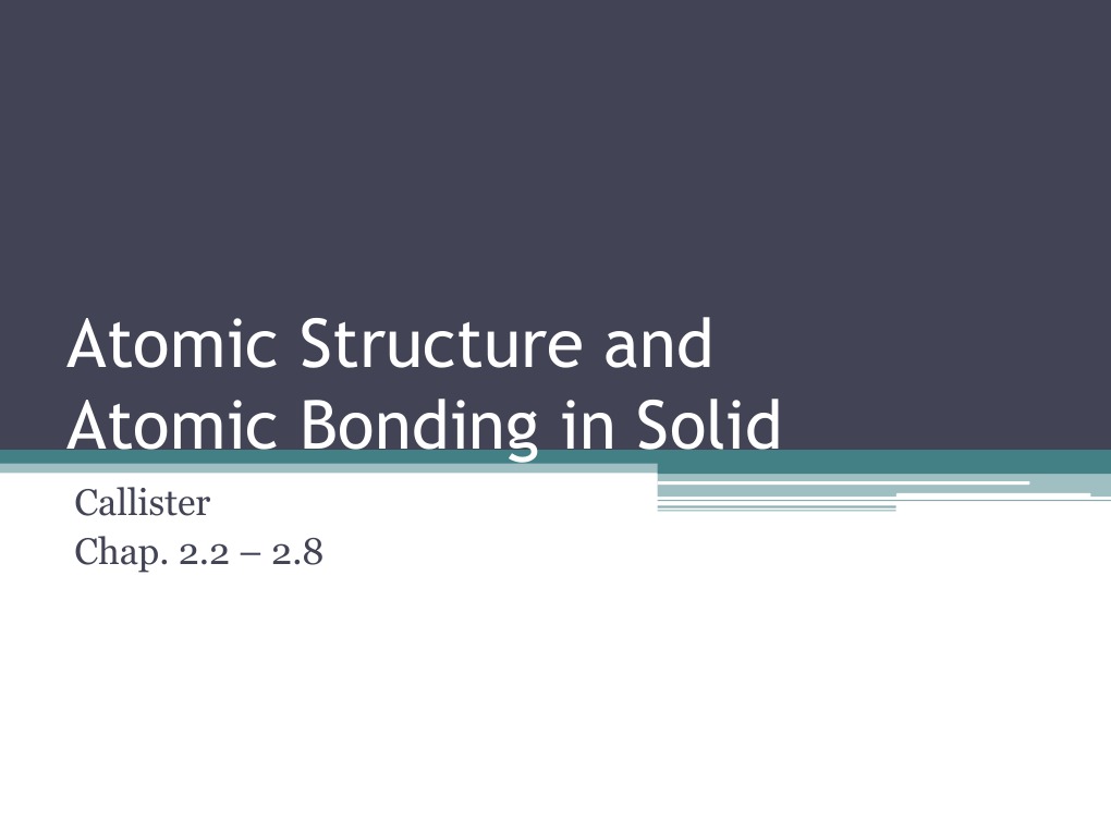 Atomic Structure and Bonding | PDF | Chemical Bond | Atoms