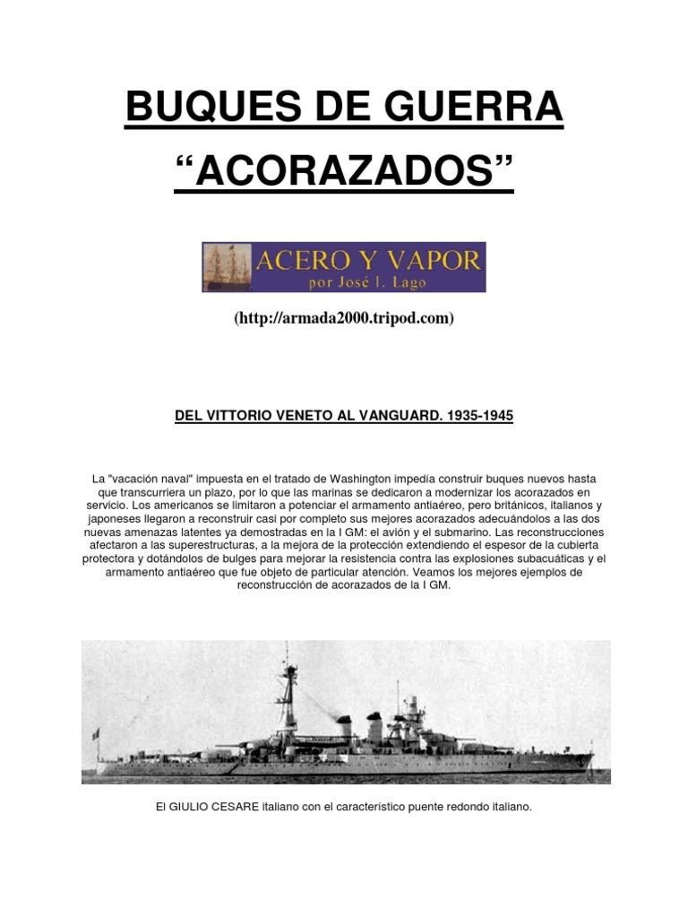 Buques de Guerra: Acorazados | PDF | Acorazado | Crucero
