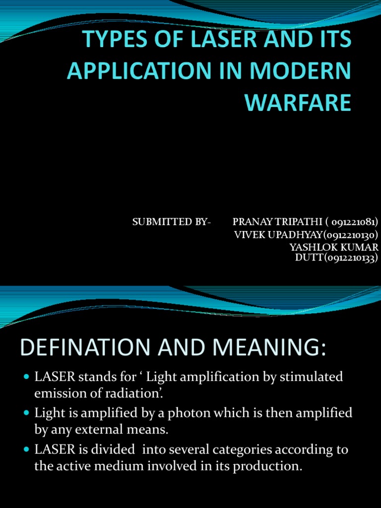 Types of Laser and Its Application in Warfare | PDF | Laser ...