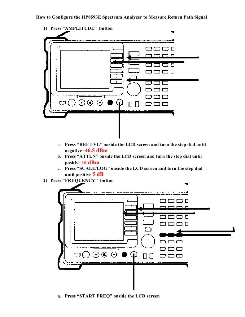 How To Configure The HP8593E Spectrum Analyzer To Measure Return Path ...
