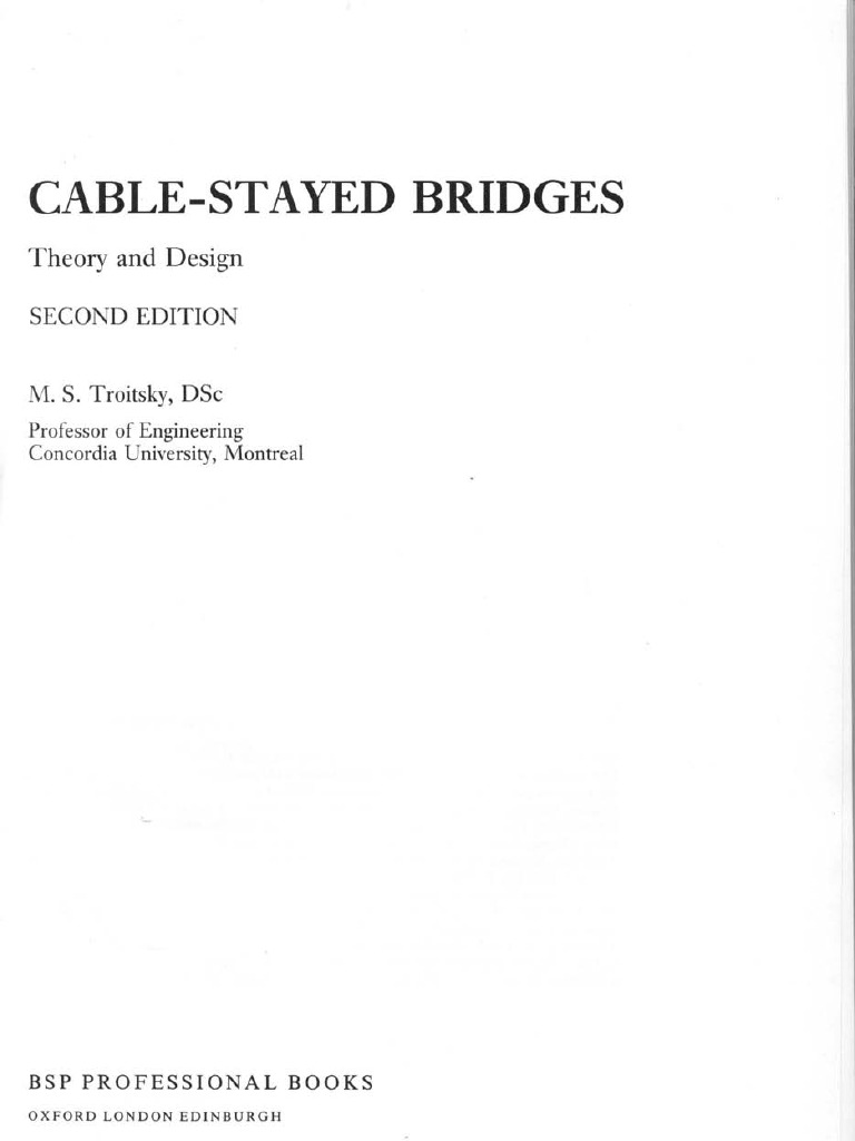 Cable Stayed Bridges Theory and Design 2nd Ed by M S Troitsky | PDF