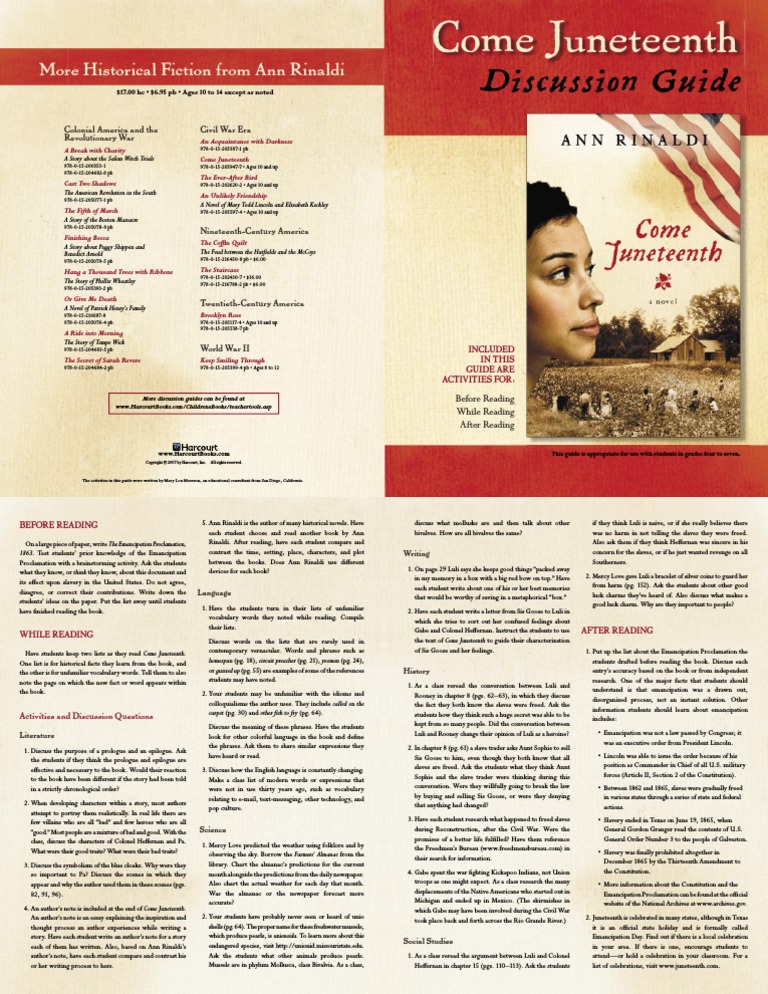 Come Juneteenth Discussion Guide | PDF | Slavery In The United States ...