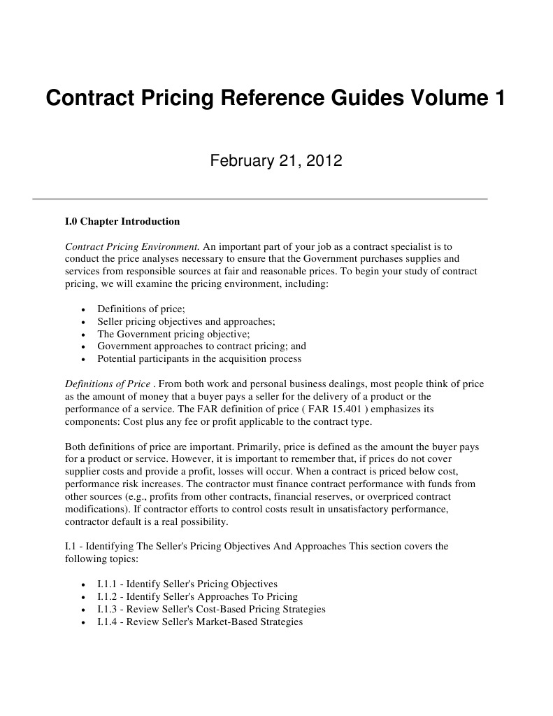 Contract Pricing Strategies Guide | PDF | Prices | Sales