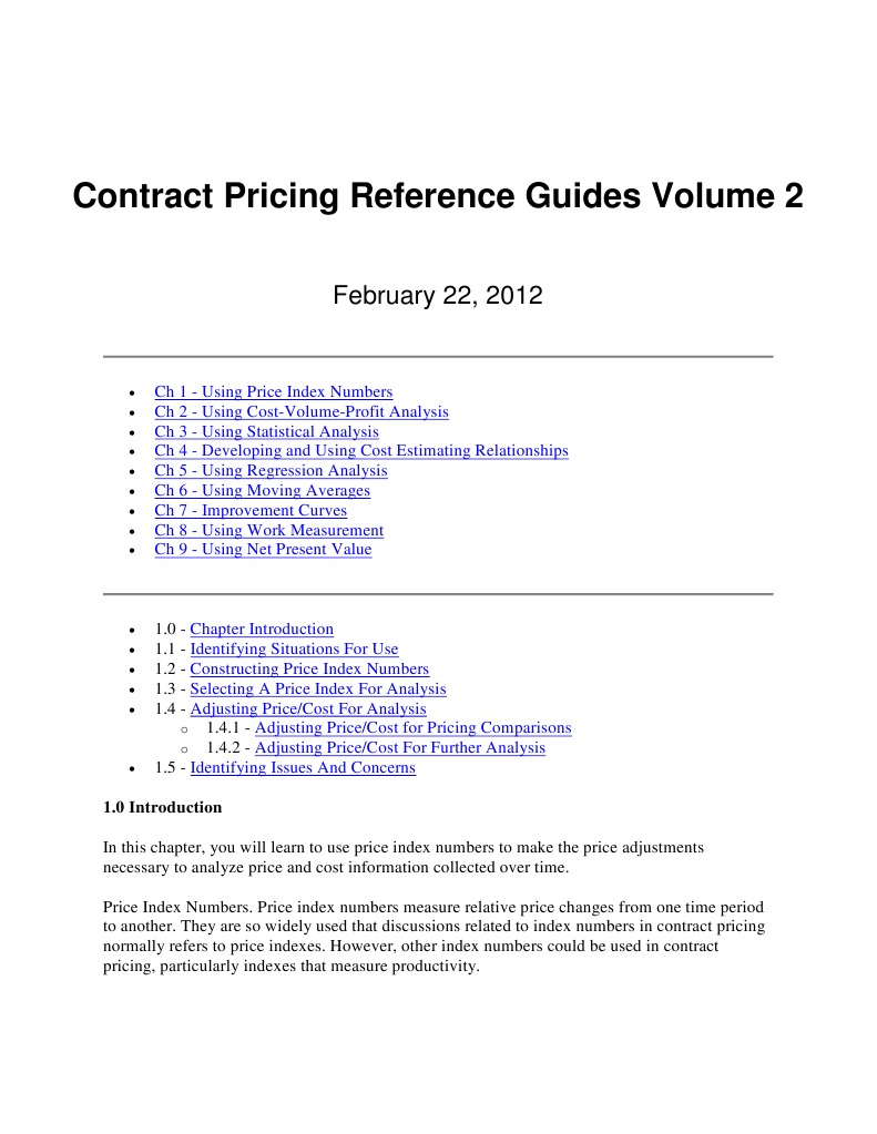 Contract Pricing Reference Guide Volume 2 Index Analysis | PDF | Index ...