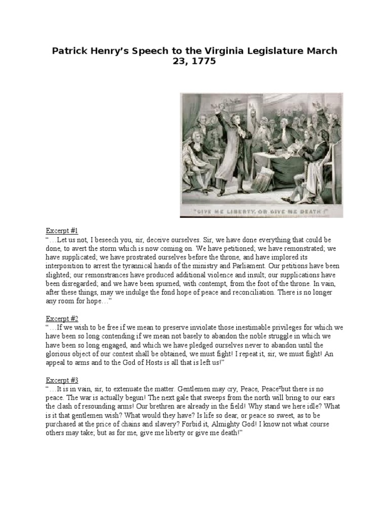 Patrick Henry's 1775 Call to Arms | PDF | Government | The United States