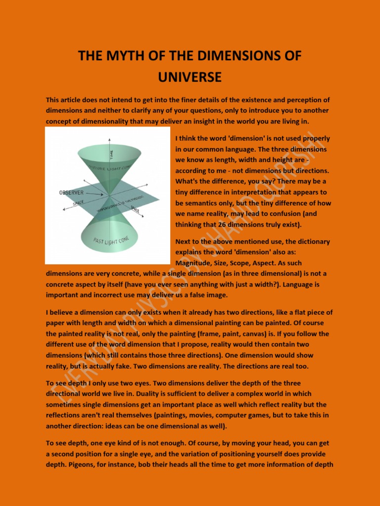 Dimensions of Universe - An Understanding | PDF