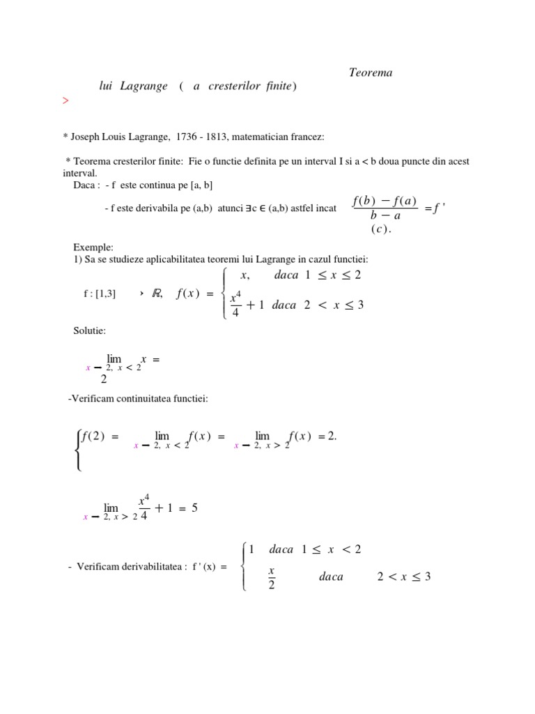 Teorema Lui Lagrange | PDF