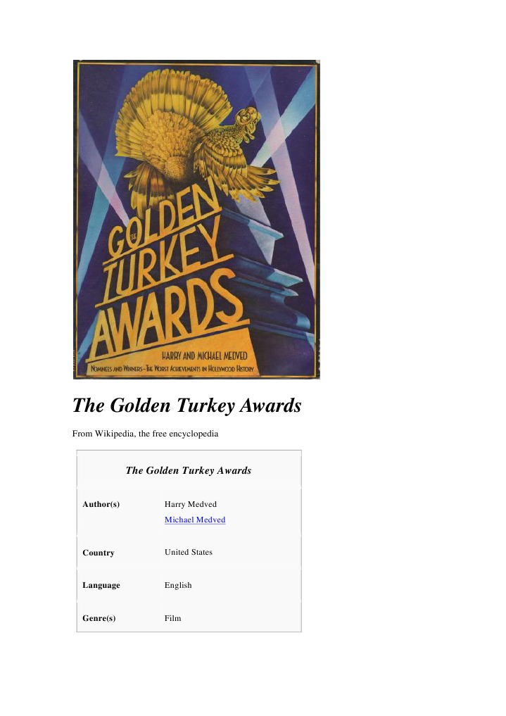 The Golden Turkey Awards | Cinema | Leisure
