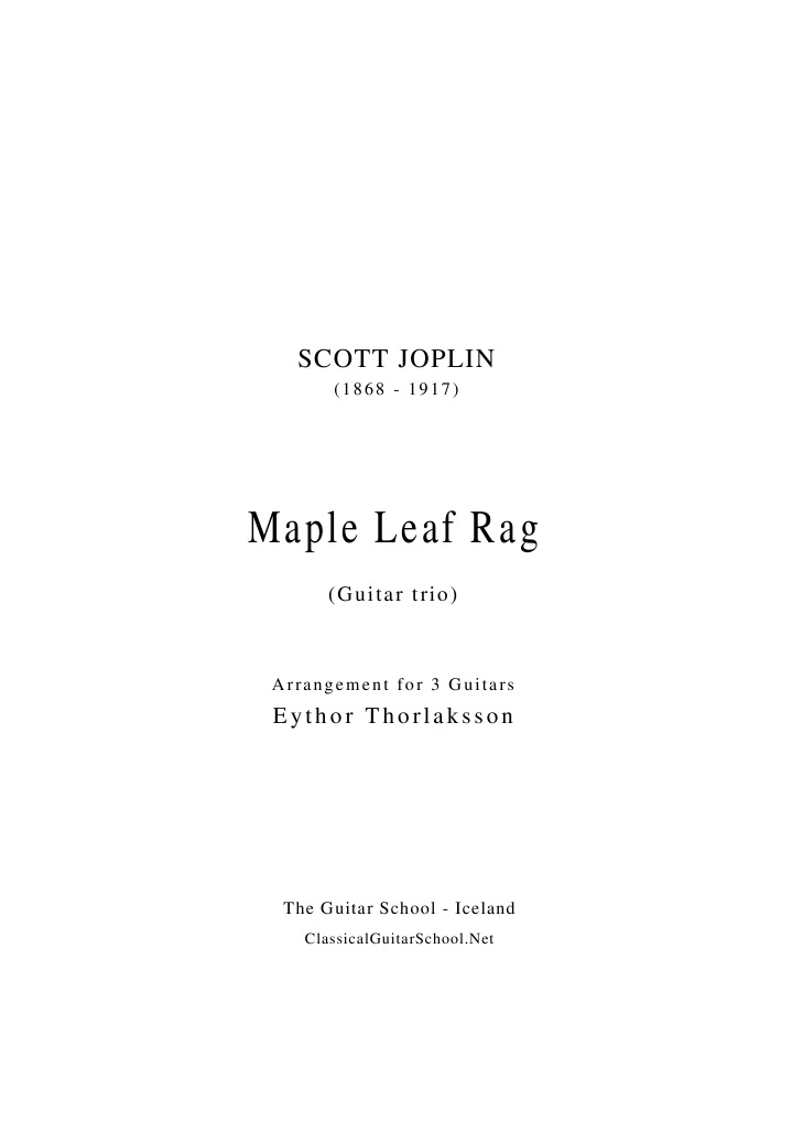 Mapple Leaf Scott Joplin | PDF | Rag-time | Scott Joplin