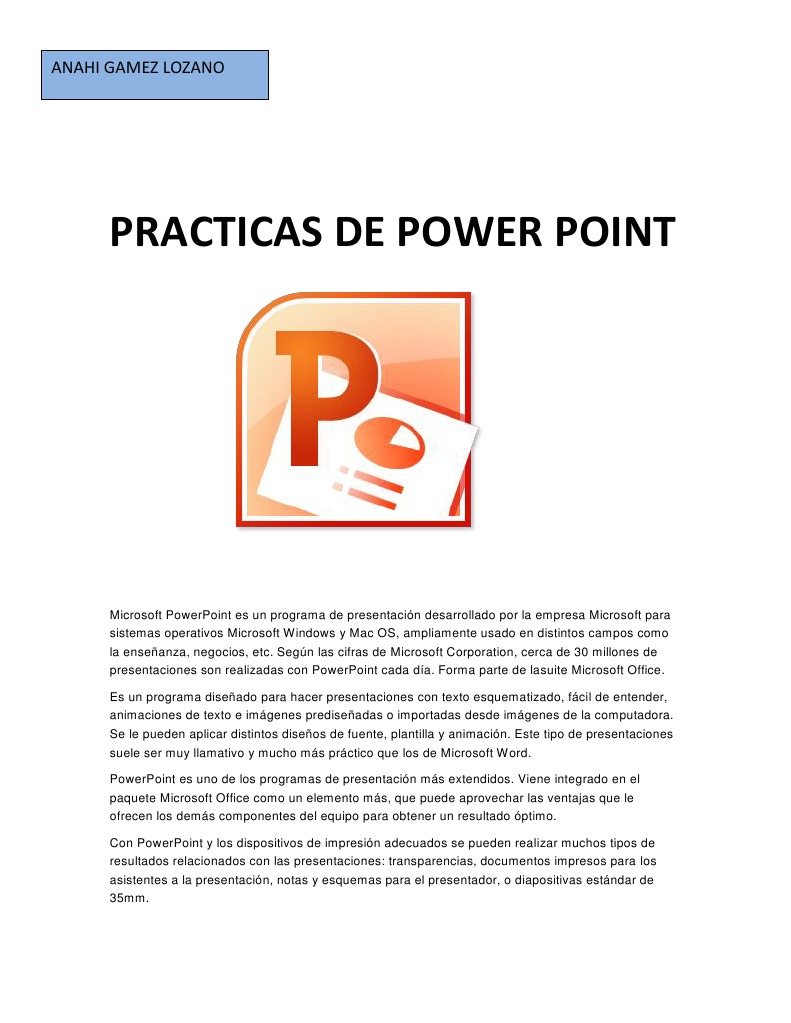Practicas de Power Point | PDF | Microsoft PowerPoint | Informática