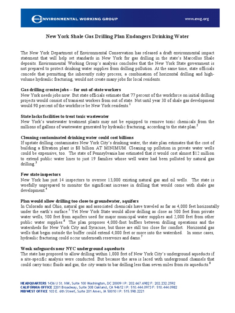 NY Shale Gas Drilling Fact Sheet | PDF | Shale Gas | Hydraulic Fracturing