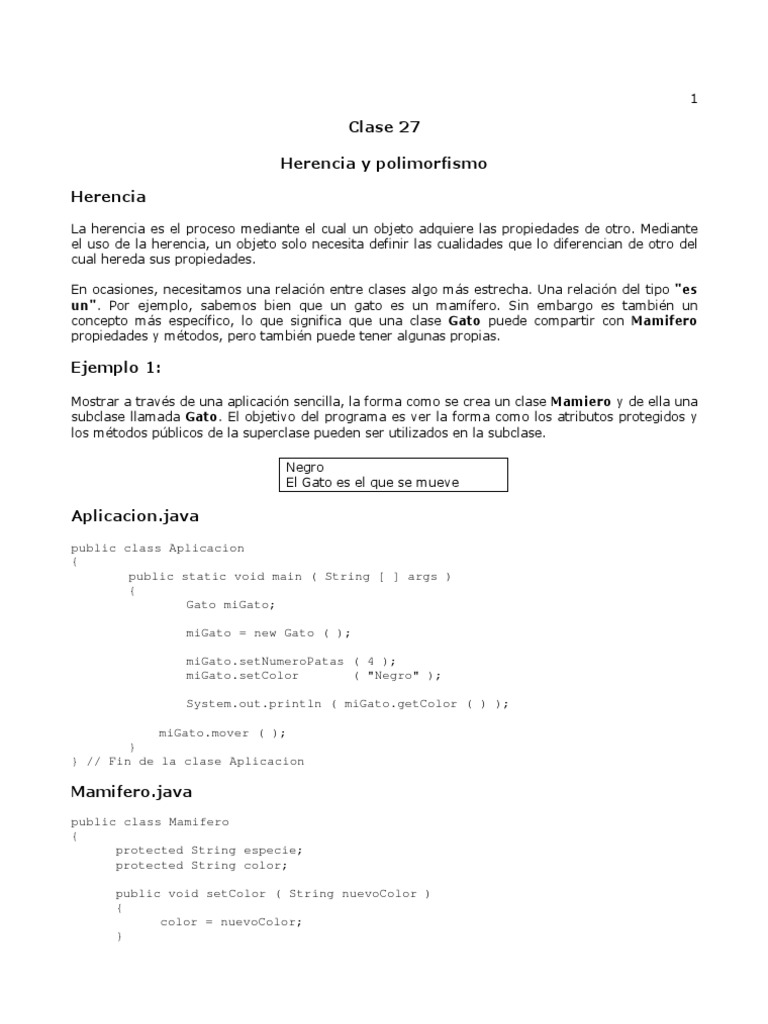 Herencia y Polimorfismo en Java | PDF