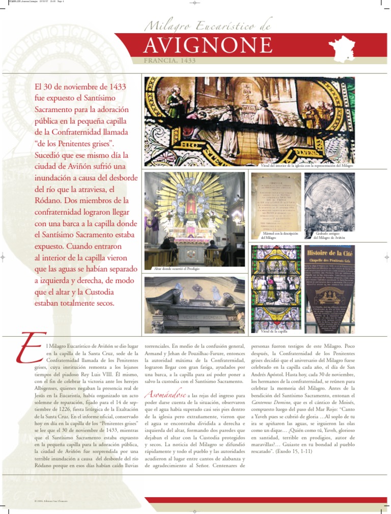 El Milagro Eucarístico de Avignon, Italia en 1433 | PDF | eucaristía ...