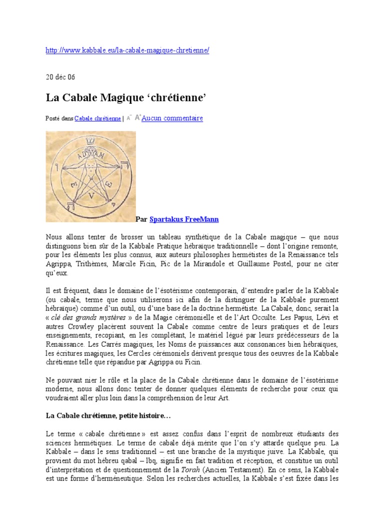 La Cabale chrétienne et ses origines | PDF | Kabbale | Magie (Paranormal)