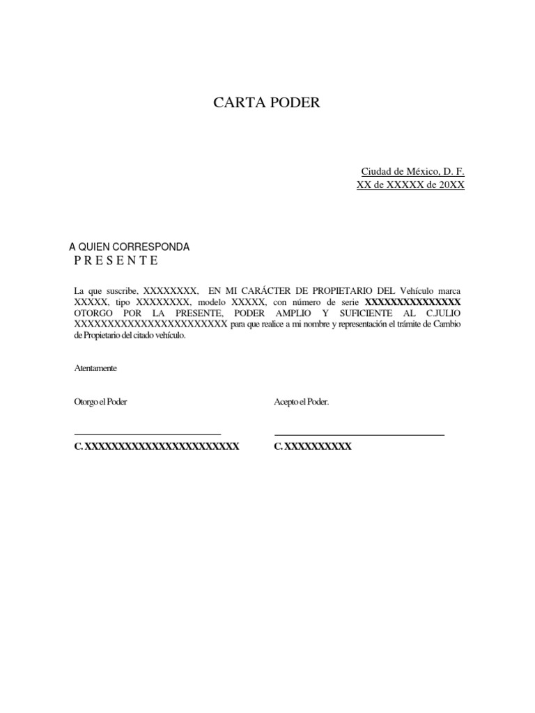 Carta Poder Setravi Cambio de Propietario | Descargar gratis PDF | Business Carta Poder Setravi Cambio de Propietario | Descargar gratis PDF | Business