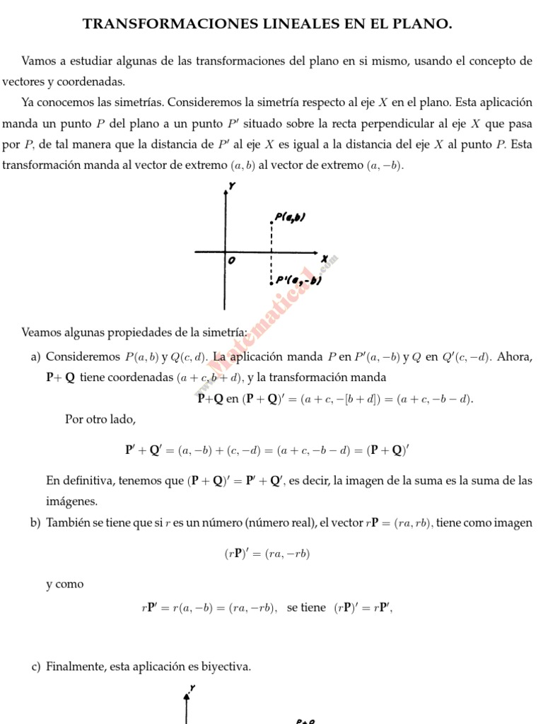 Transformaciones Lineales en El Plano. | PDF | Geometria plana) | Mapa lineal
