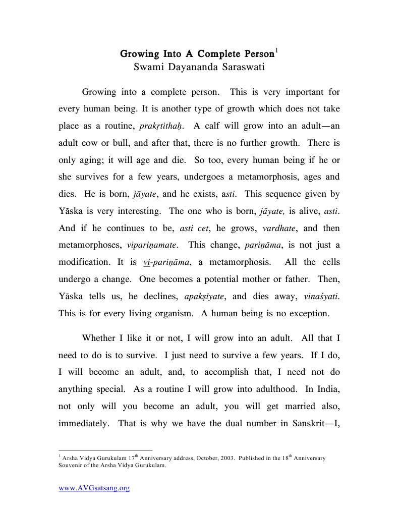 Growing Into A Complete Person | PDF | Compassion | Dharma