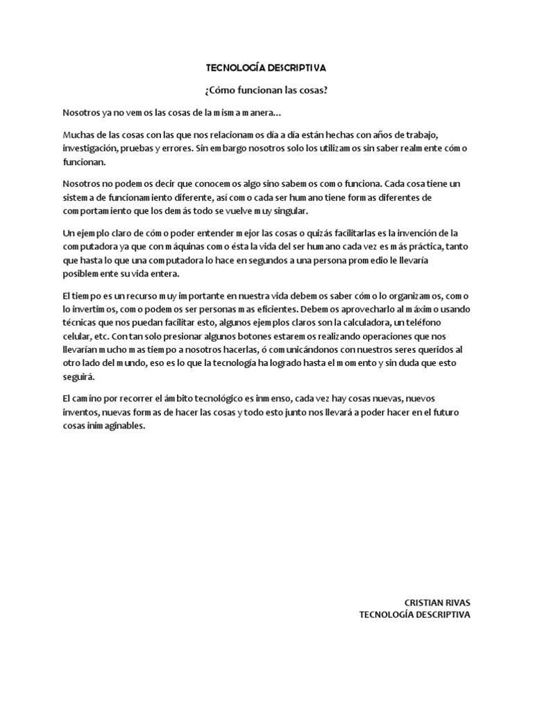 Como Funcionan Las Cosas | PDF