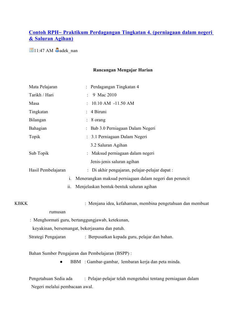 Contoh RPH | PDF