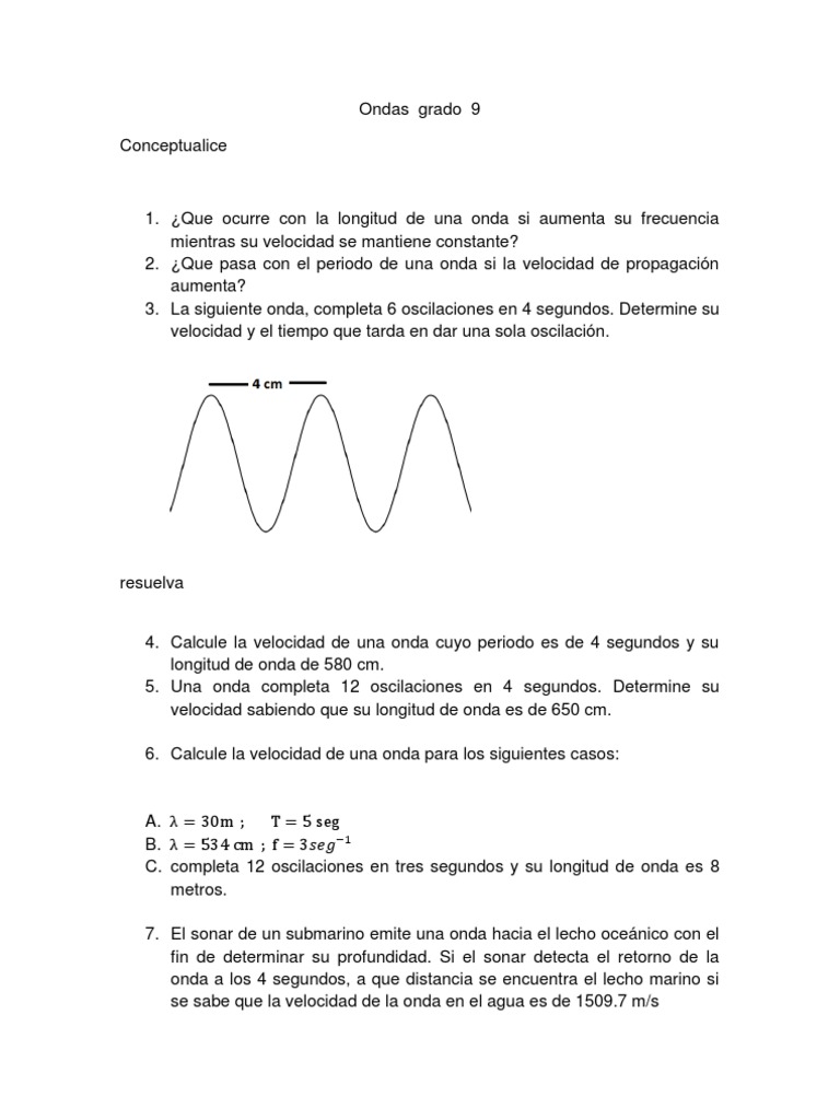 Ondas Grado 9 | PDF