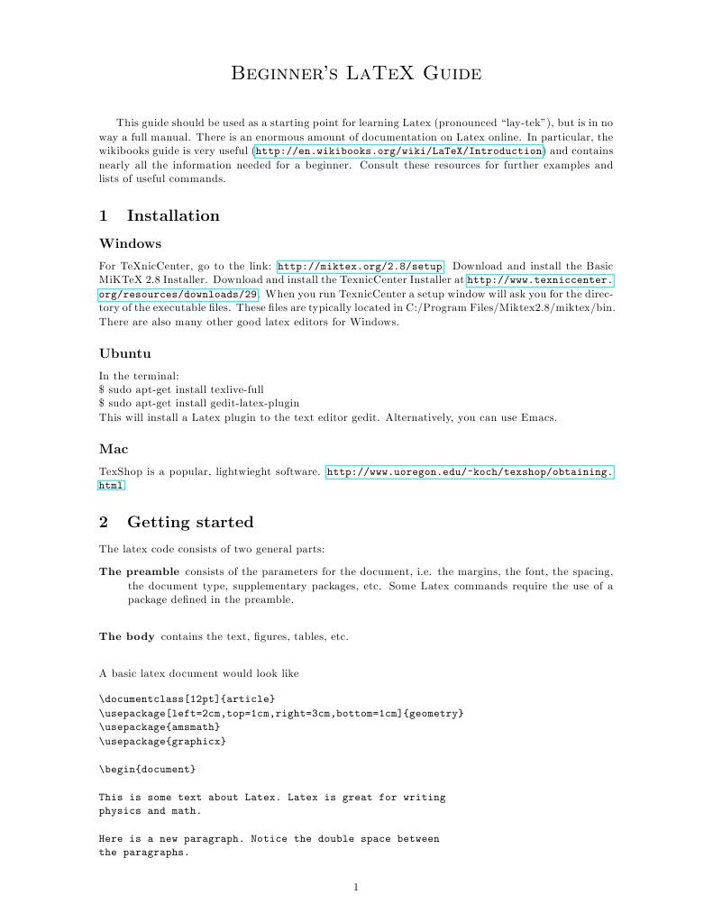 Latex Guide | PDF